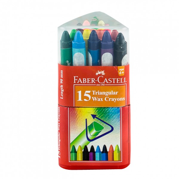 FABER-CASTELL 15 TRIANGULAR WAX CRAYONS – Aldeera mall